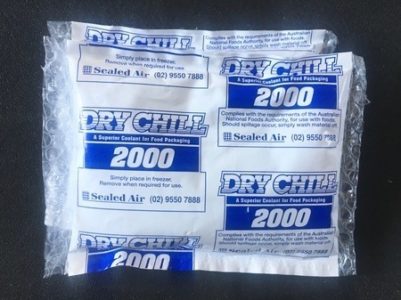 Bubble Ice packs - Dry Chill 2000 - 500g - 25 Units per Carton - Dry ...