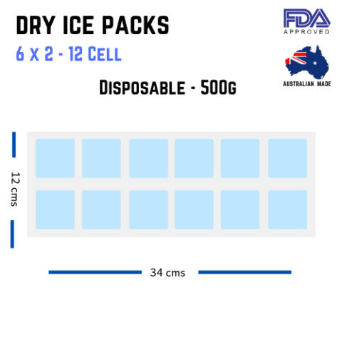 Medical grade Disposable Dry ice packs FDA 6x2 500g Wraps